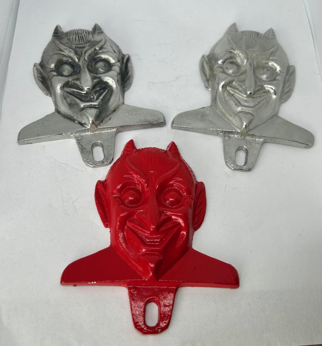 Vintage Devil License Plate Topper Rare Old Design Made of Solid Pewter ...