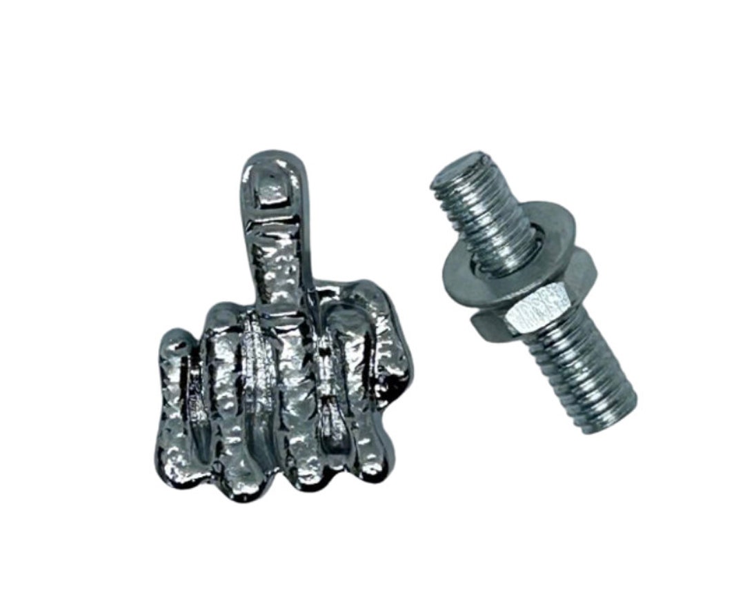 Middle Finger License Plate Bolts Chrome Plate Bolts Unique Bolt Covers ...