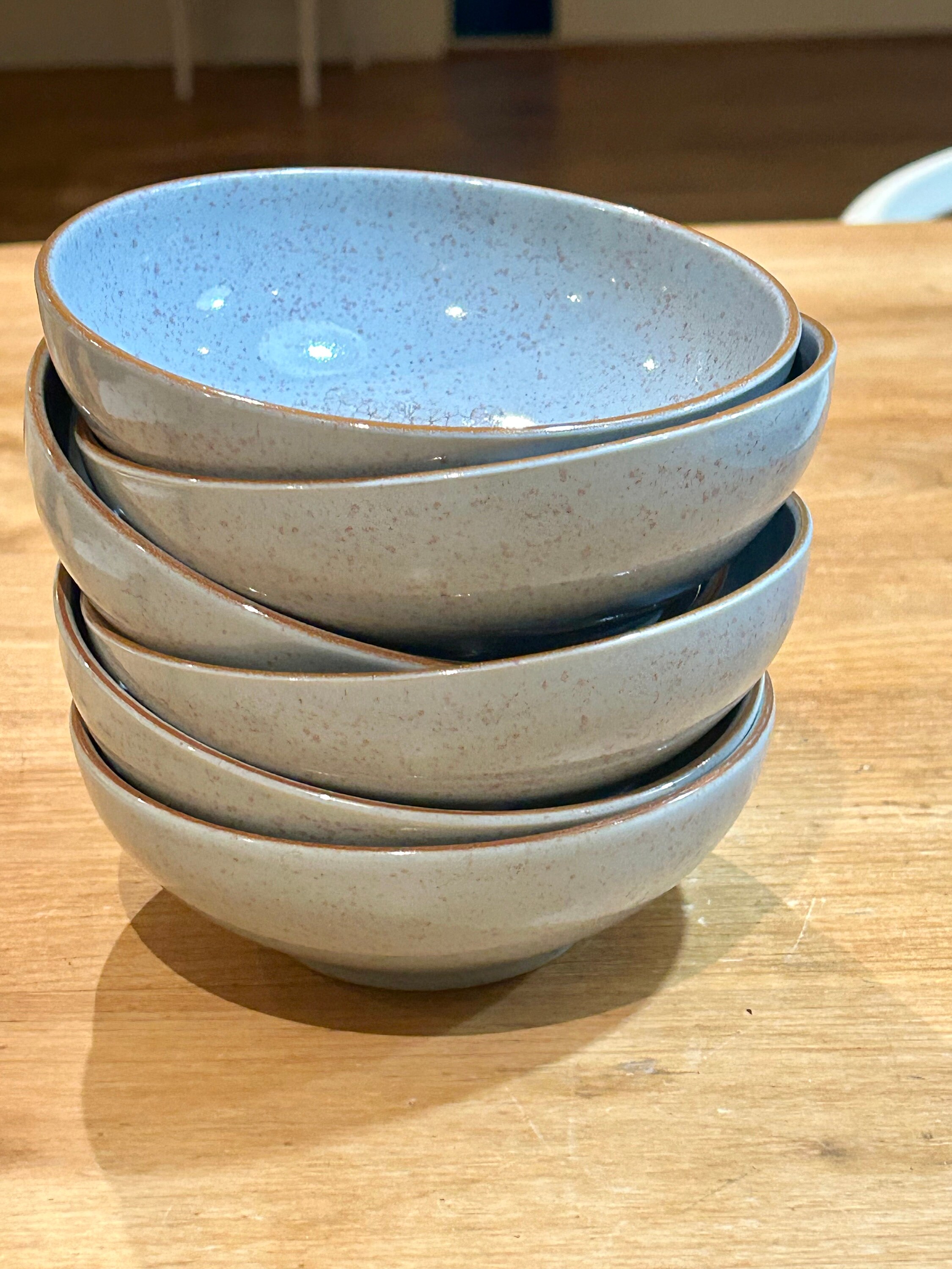 Vintage Denby Reflections Small Bowls, Pale Blue With Flowers. Denby ...