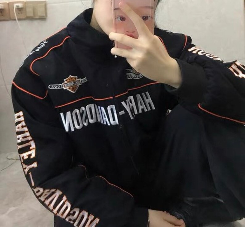 Harley Davidson Jacket Vintage Jacket Racing Bomber Jacket Streetwear ...