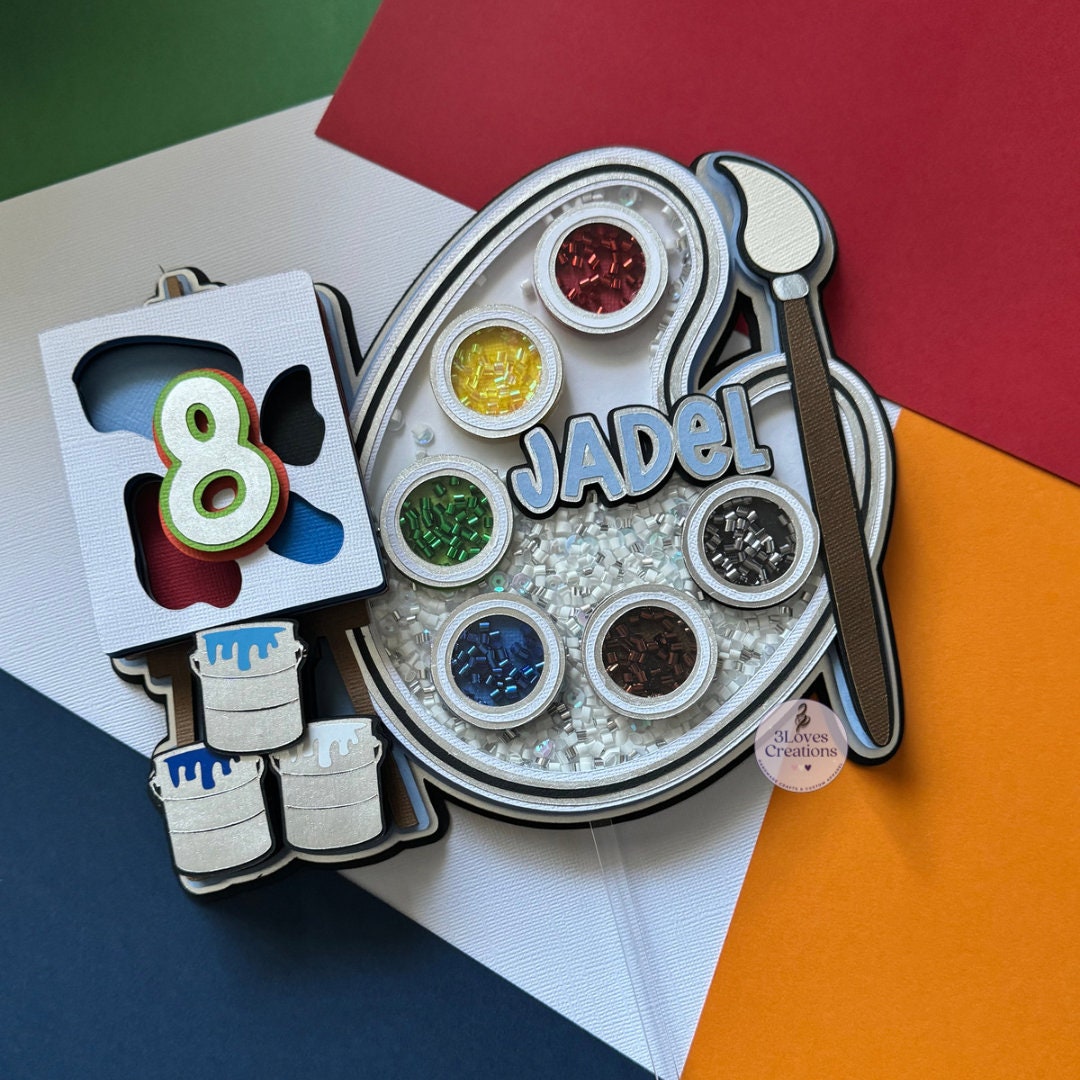 Artistic Paint Palette Cake Topper - Etsy