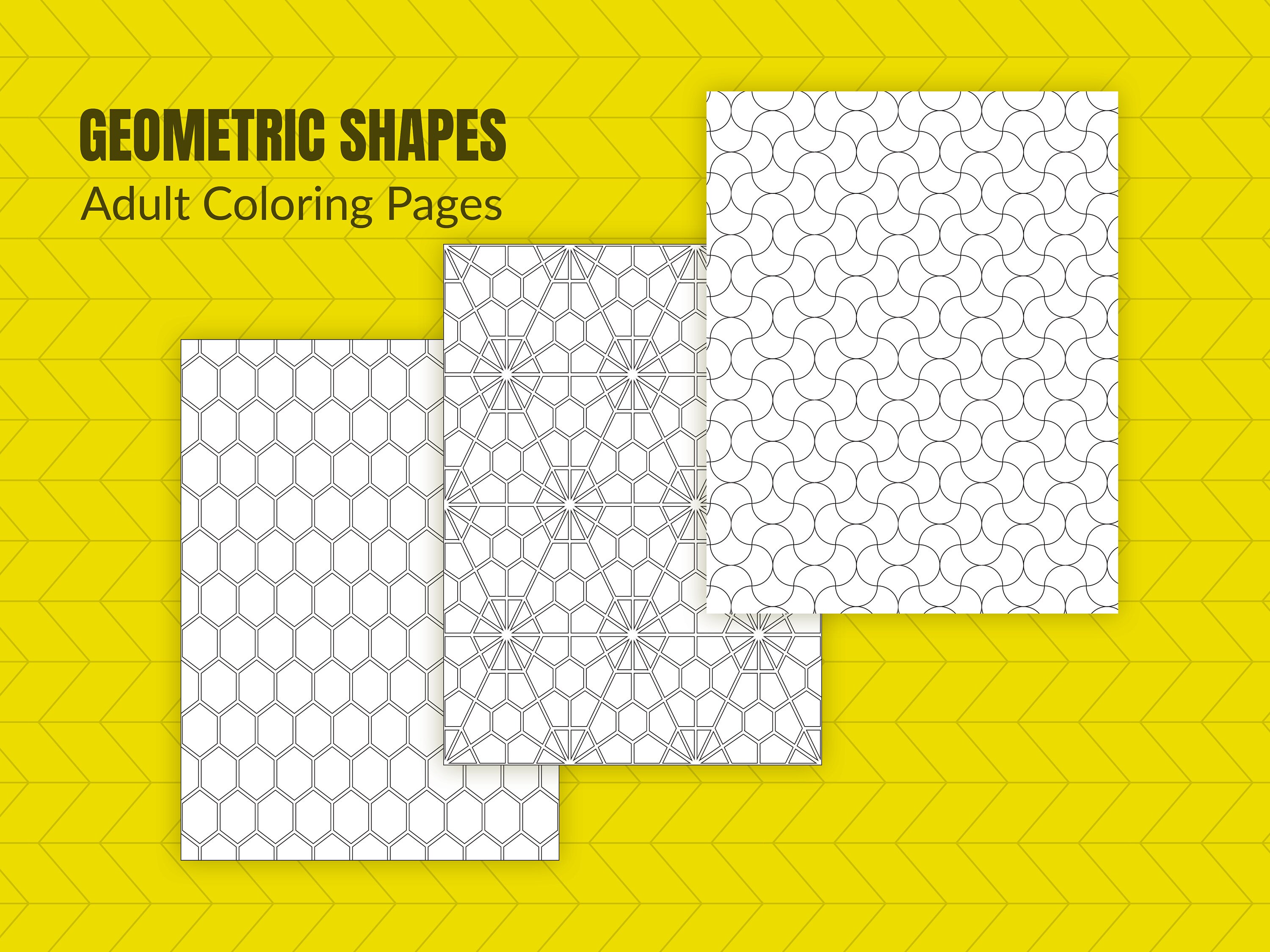 Geometric Shapes Coloring Pages: 30 Printable Pages - Instant Download ...