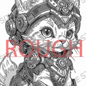 Cute Chibi Cat Mecha Bot **DIGITAL FILE** - Etsy
