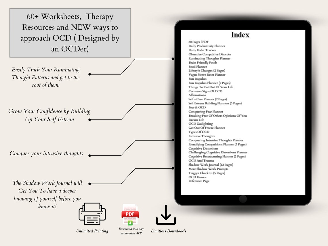 OCD Workbook: Recovery Journal, Intrusive Thoughts, Compulsion Tracker ...