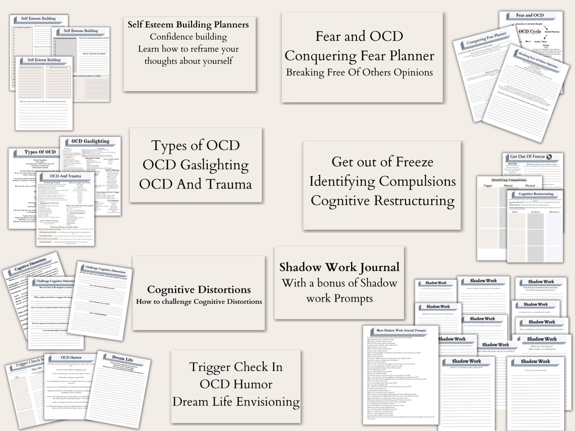 Digital OCD Workbook Pdf Trauma Therapy Ebook OCD Therapy Worksheets ...