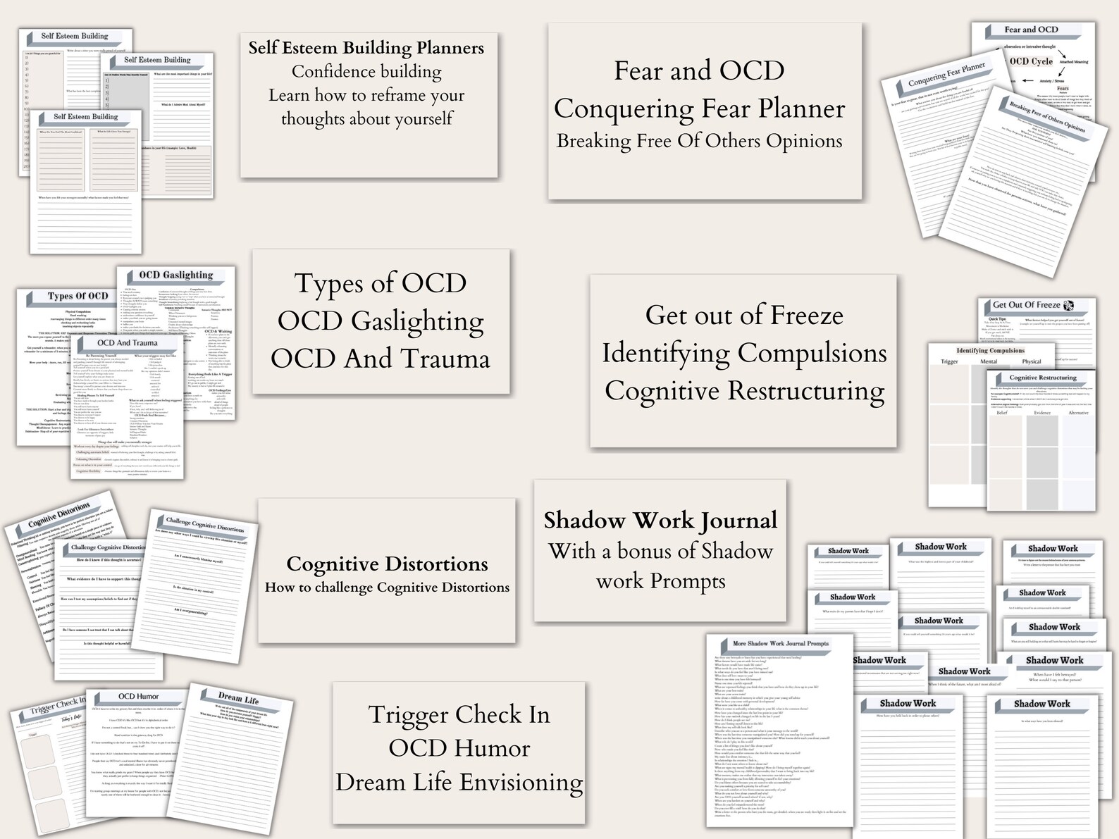 Digital OCD Workbook Pdf Trauma Therapy Ebook OCD Therapy Worksheets ...