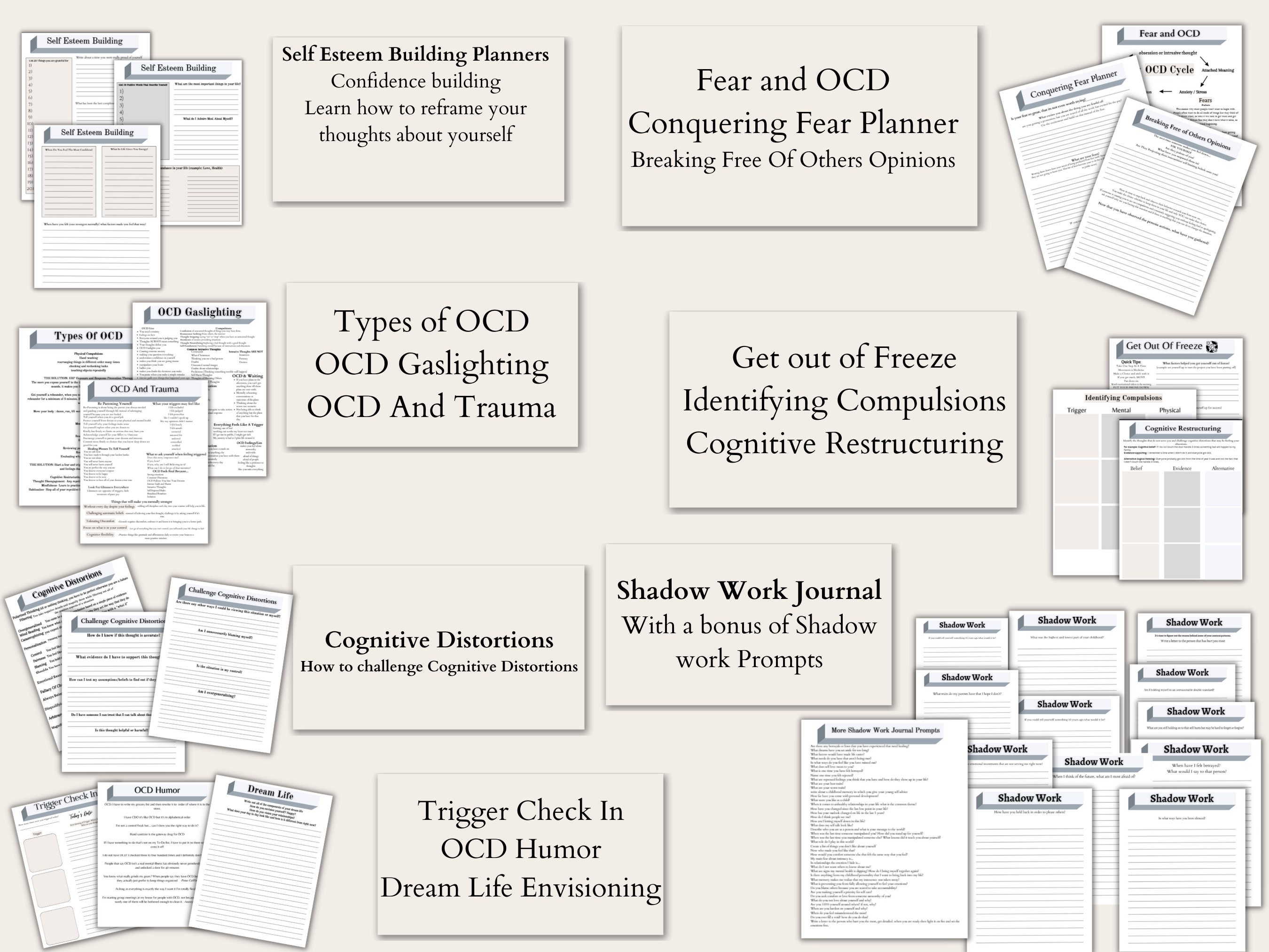 Digital OCD Workbook Pdf Trauma Therapy Ebook OCD Therapy Worksheets ...