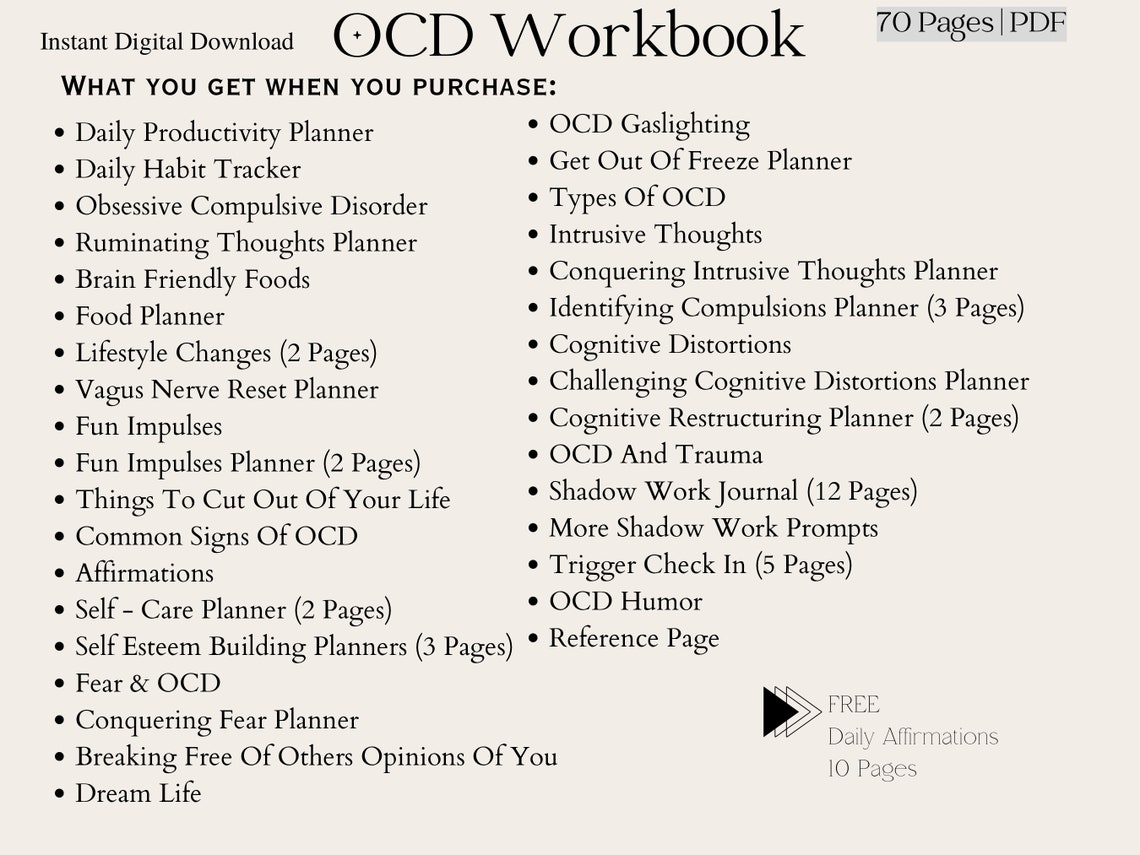 OCD Workbook: Recovery Journal, Intrusive Thoughts, Compulsion Tracker ...