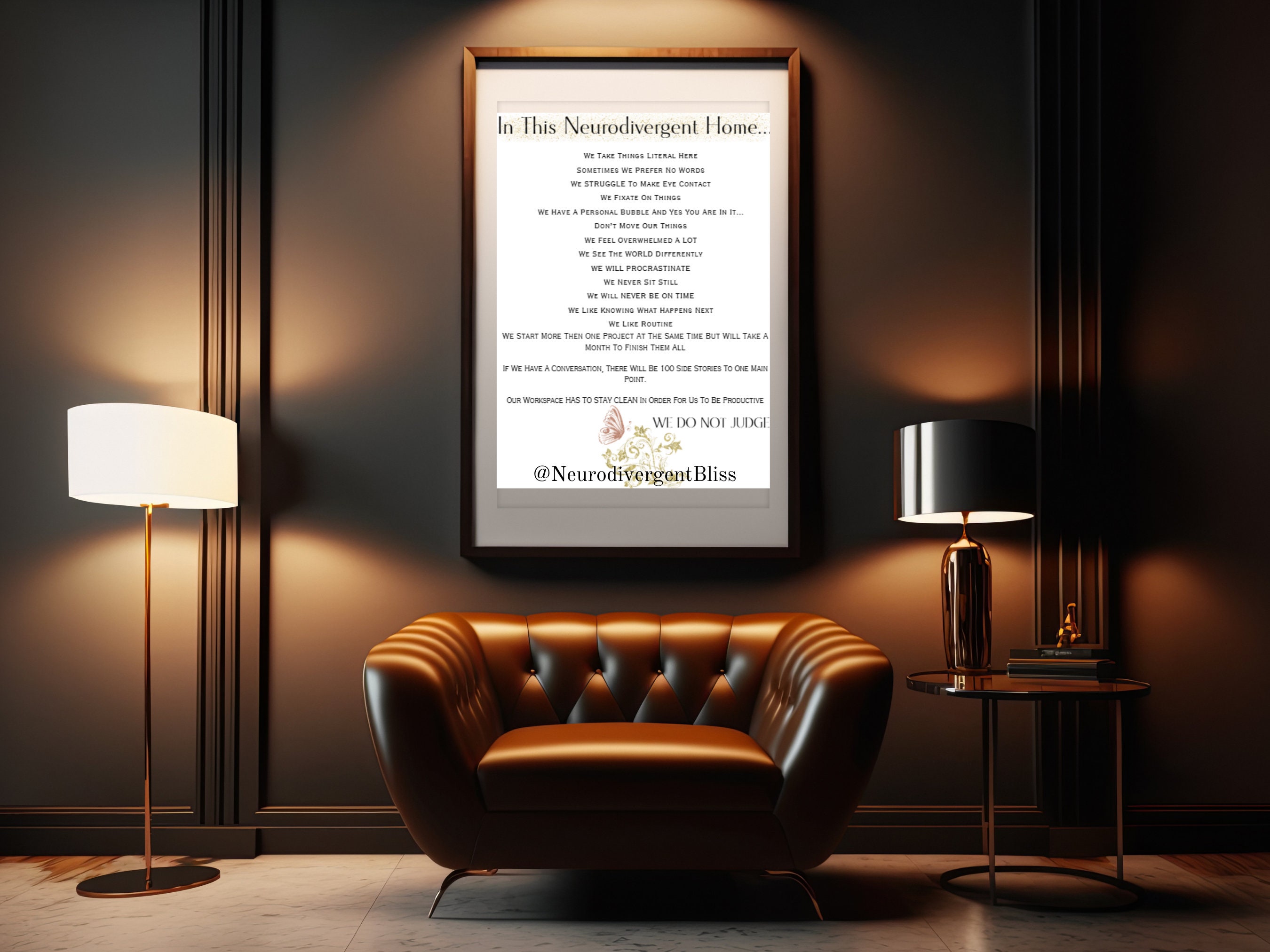 Neurodivergent Home Rules Poster: Autism Pride Art (digital Download ...