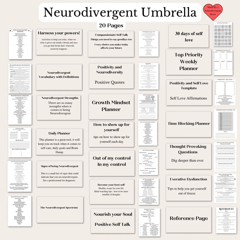 Digital Neurodivergent Printable Planner Trauma Therapy - Etsy