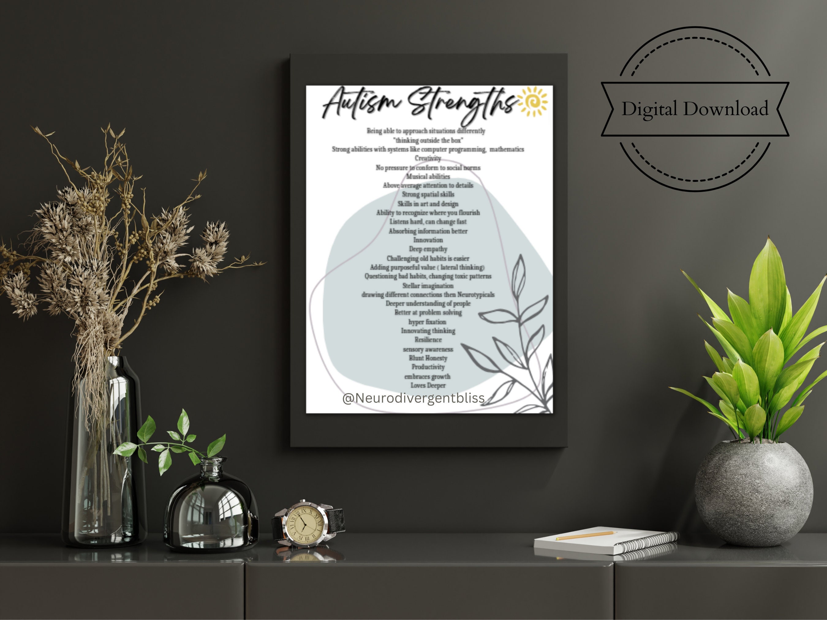 Autism Awareness Decor Instant Download Neurodiversity Poster Office ...