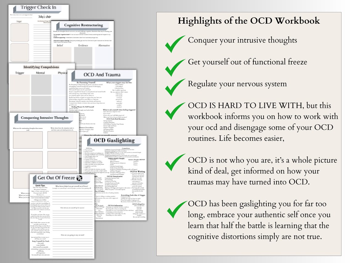 Digital OCD Workbook Pdf | Trauma Therapy Ebook | OCD Therapy ...