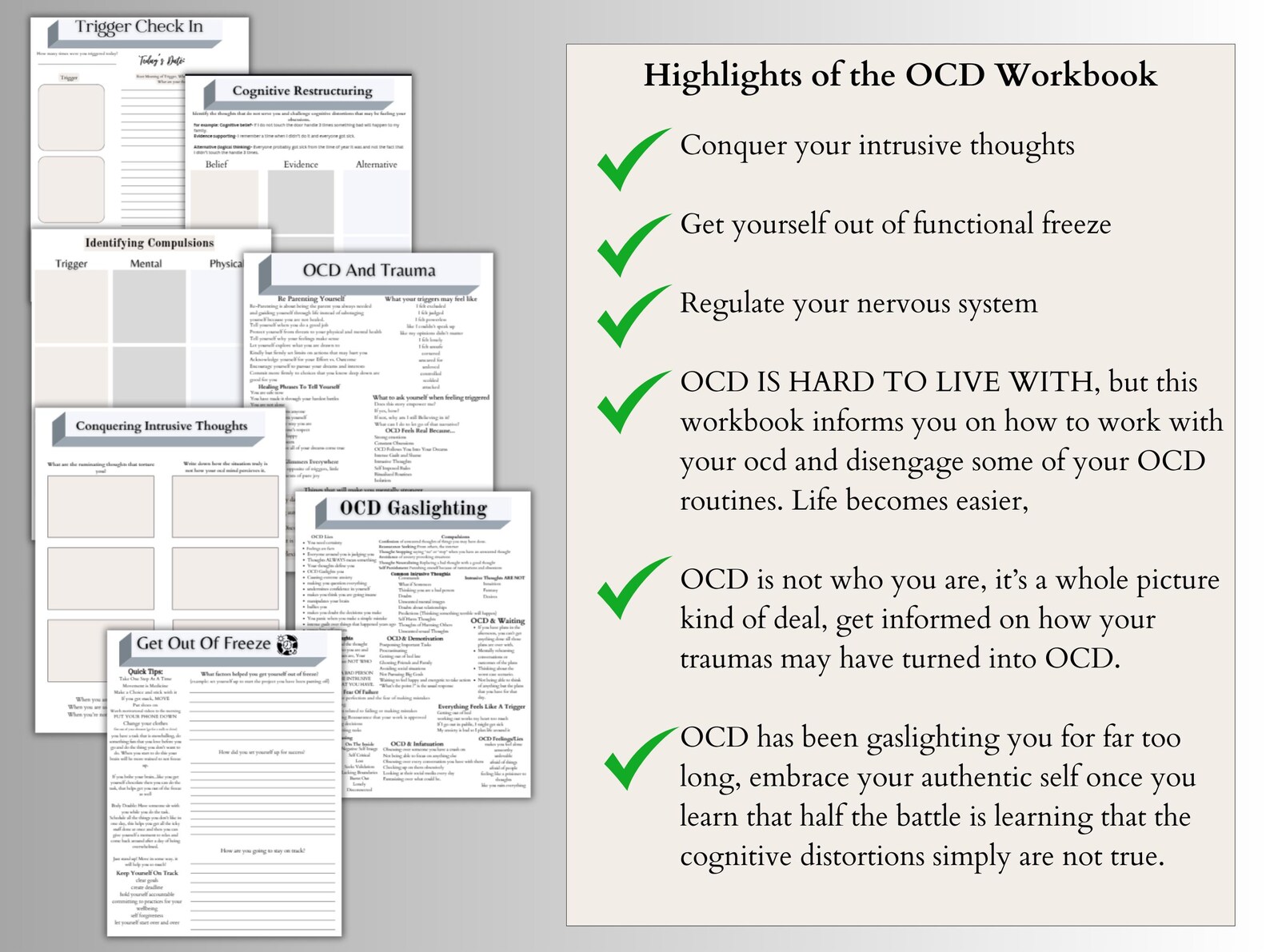 Digital OCD Workbook Pdf | Trauma Therapy Ebook | OCD Therapy ...