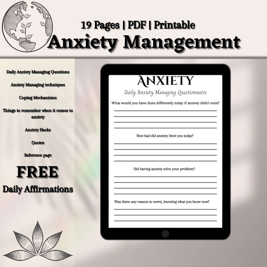 Digital Anxiety Journal Anxiety Relief Journal Anxiety - Etsy