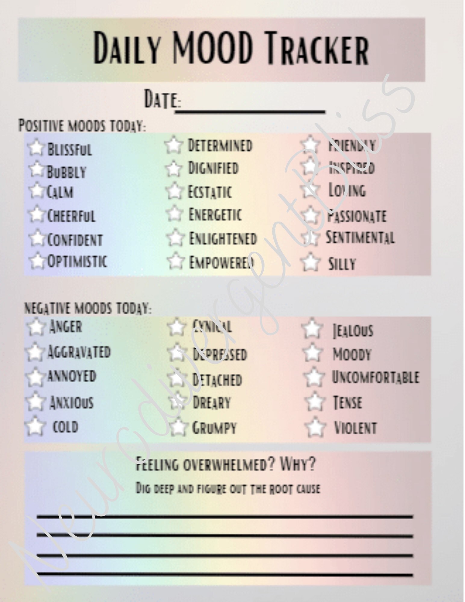 Digital Mood Tracker | Mood Tracking Worksheet | Mood Tracker for ...