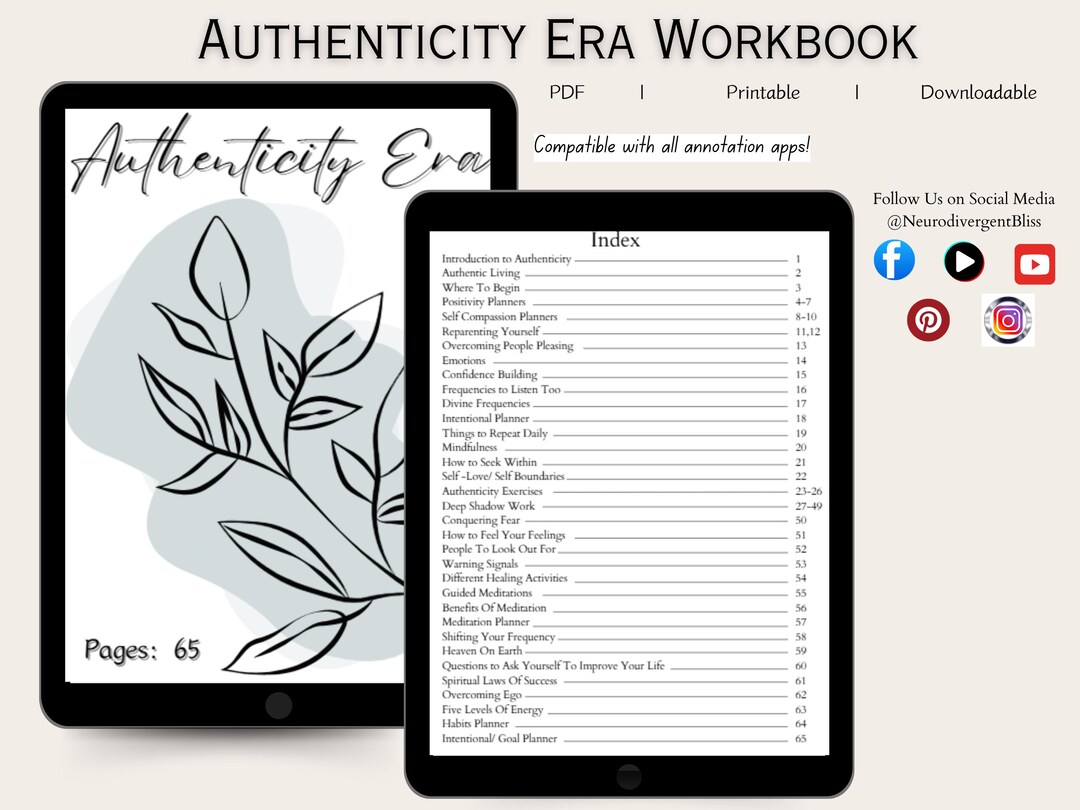 Authenticity Era Workbook | Self Exploration Pdf | Soul Workbook | Self ...