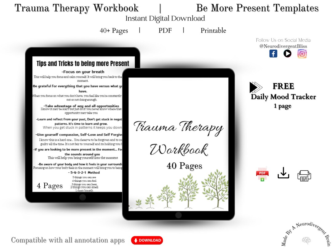 Digital Trauma Therapy Workbook | Trauma Healing | Trauma Processing ...