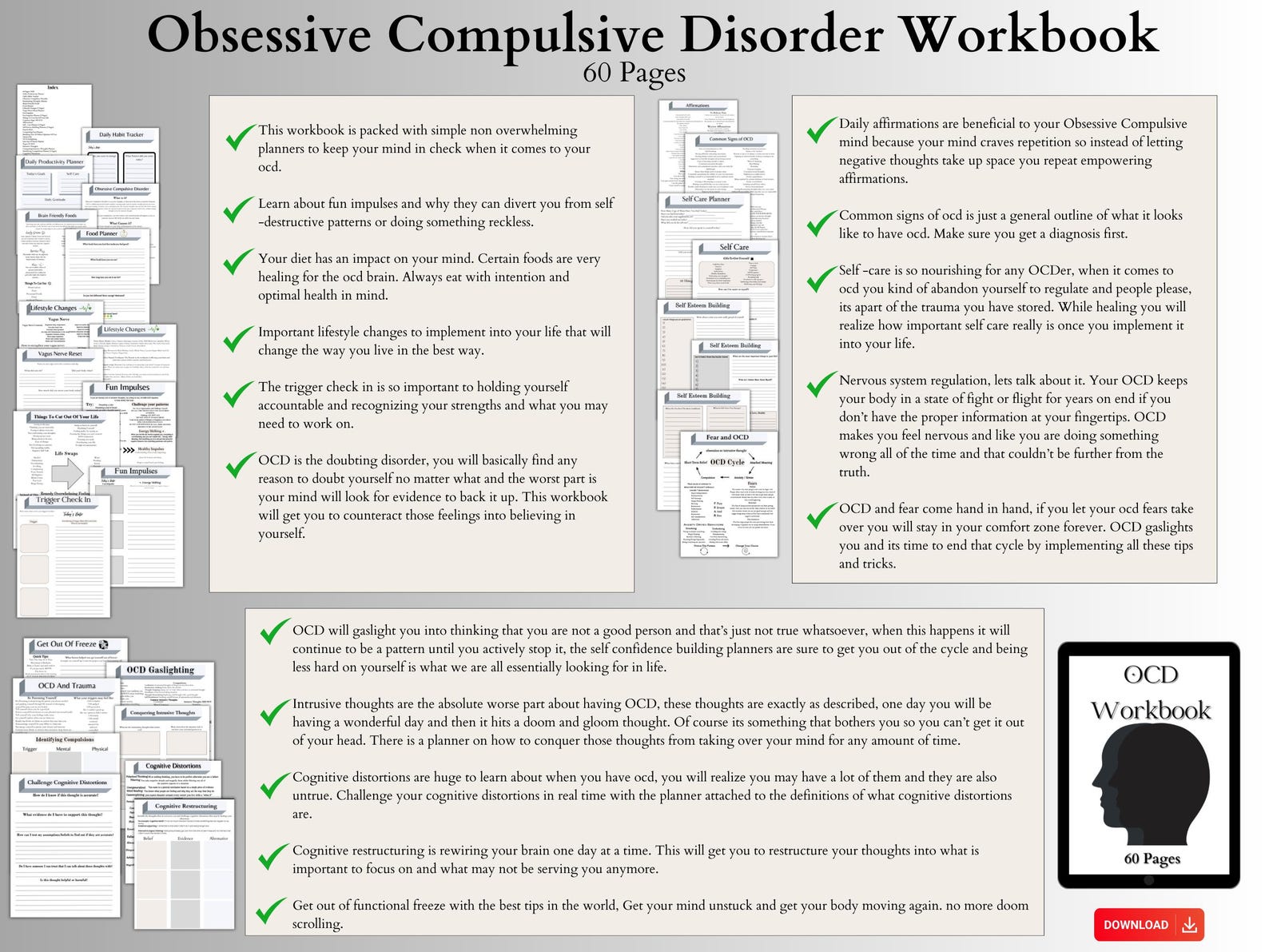 Digital OCD Workbook Pdf | Trauma Therapy Ebook | OCD Therapy ...
