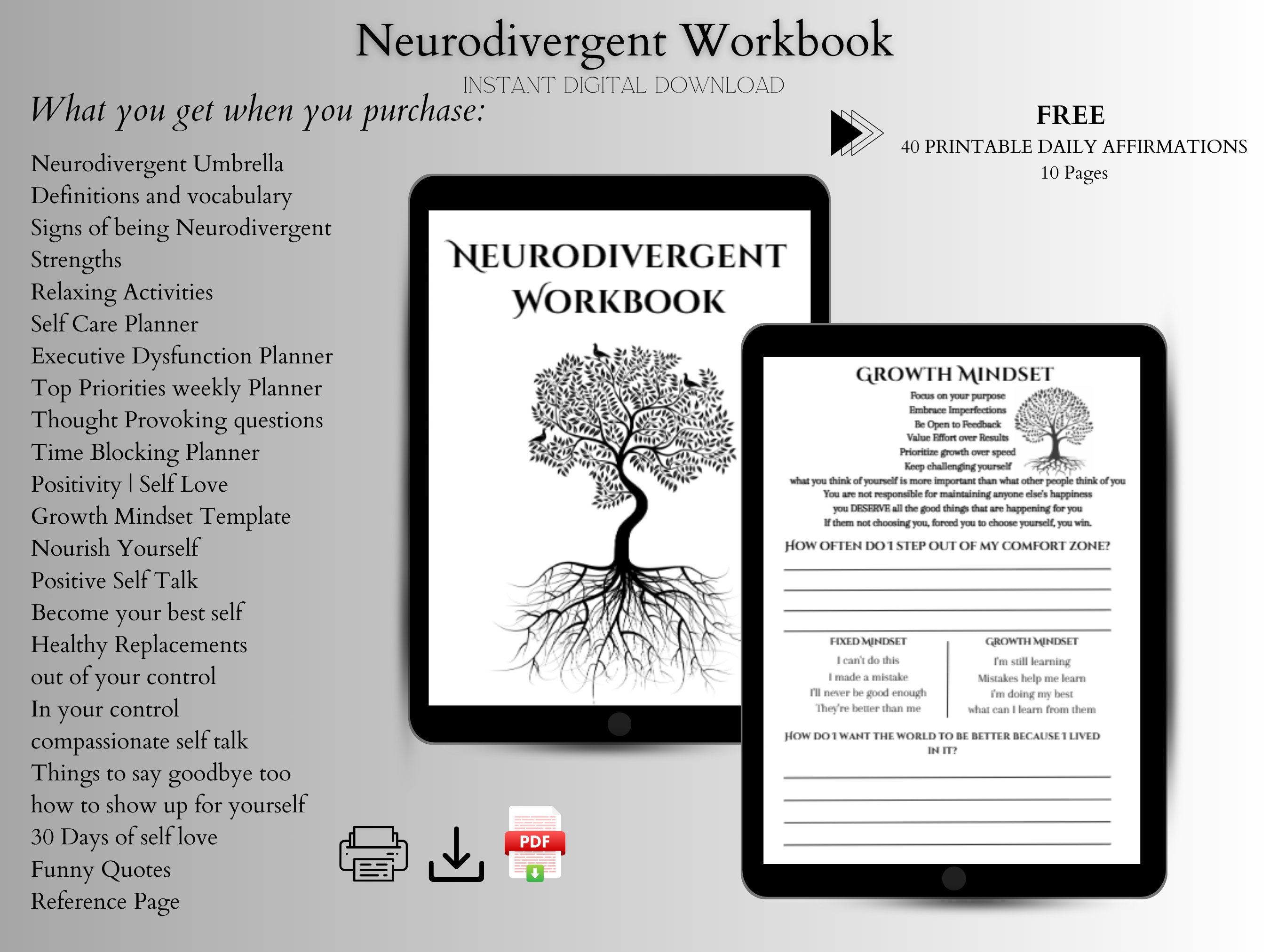 Neurodivergent Digital Workbook Neurodivergent Digital Life Executive ...