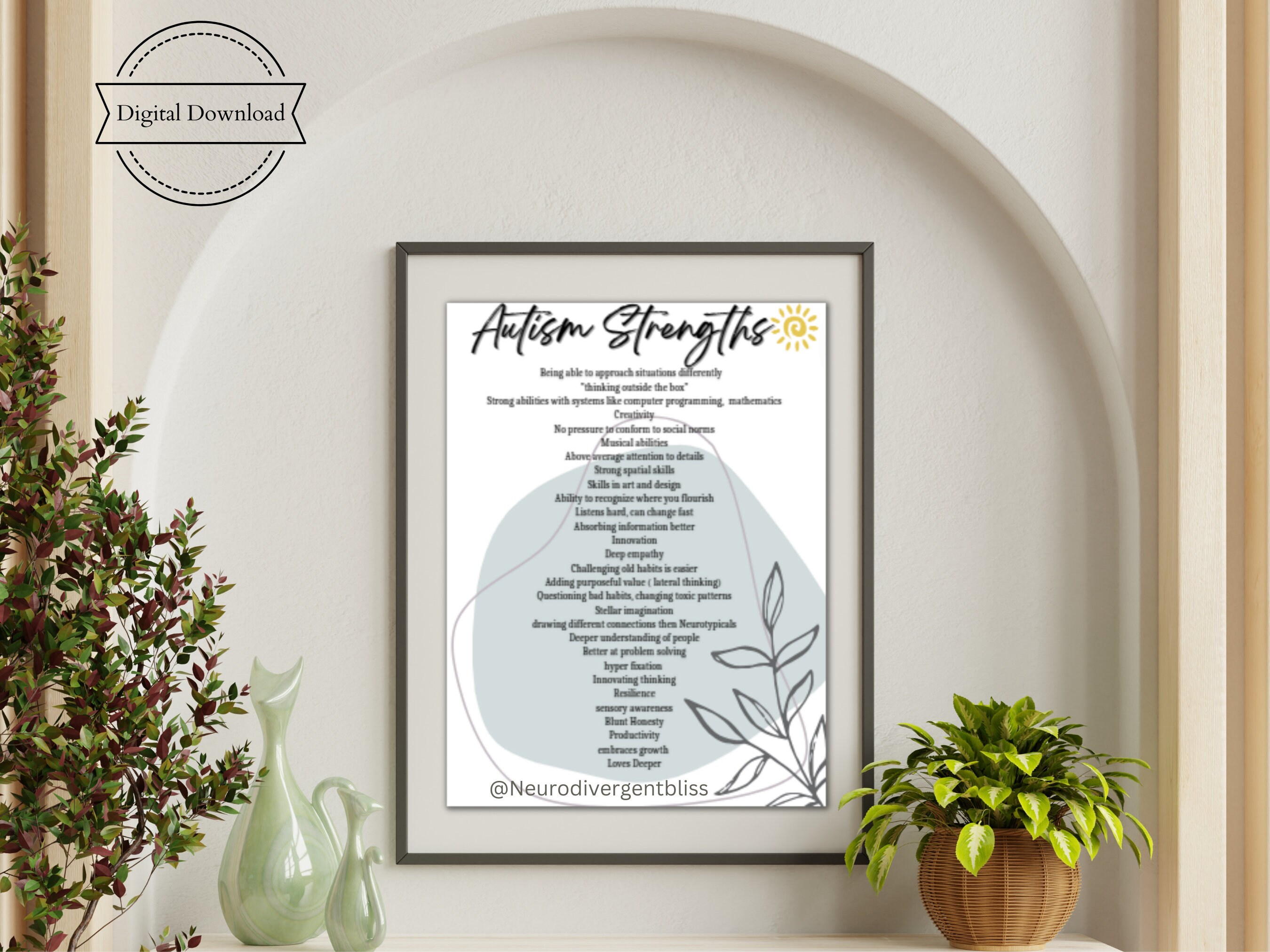 Autism Awareness Decor Instant Download Neurodiversity Poster Office ...