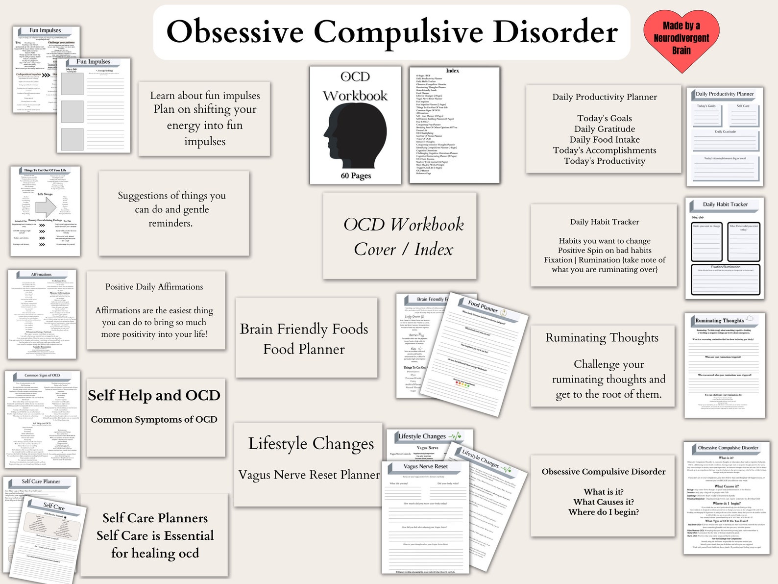 Digital OCD Workbook Pdf Trauma Therapy Ebook OCD Therapy Worksheets ...