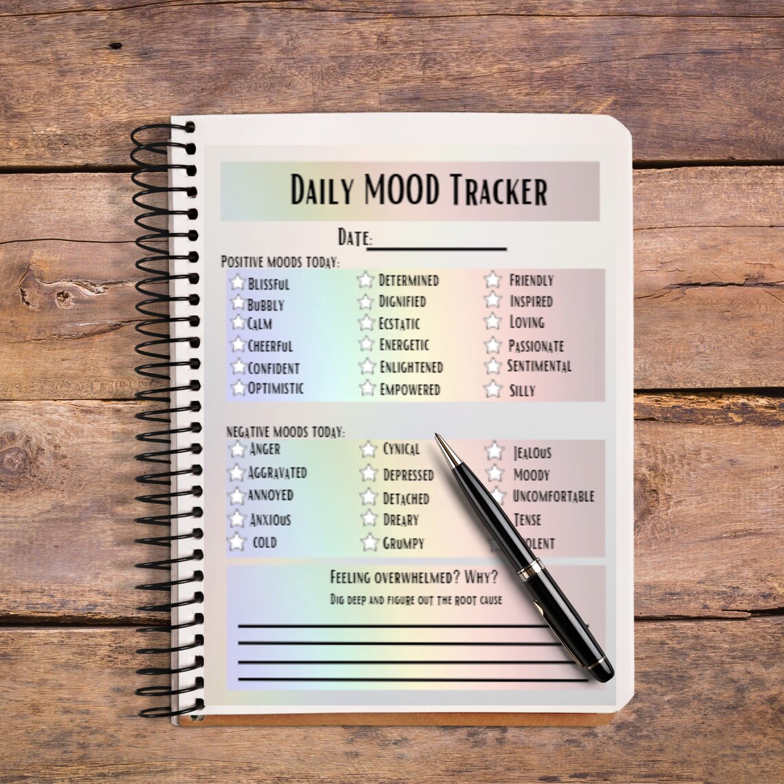 Digital Mood Tracker Mood Tracking Worksheet Mood Tracker - Etsy