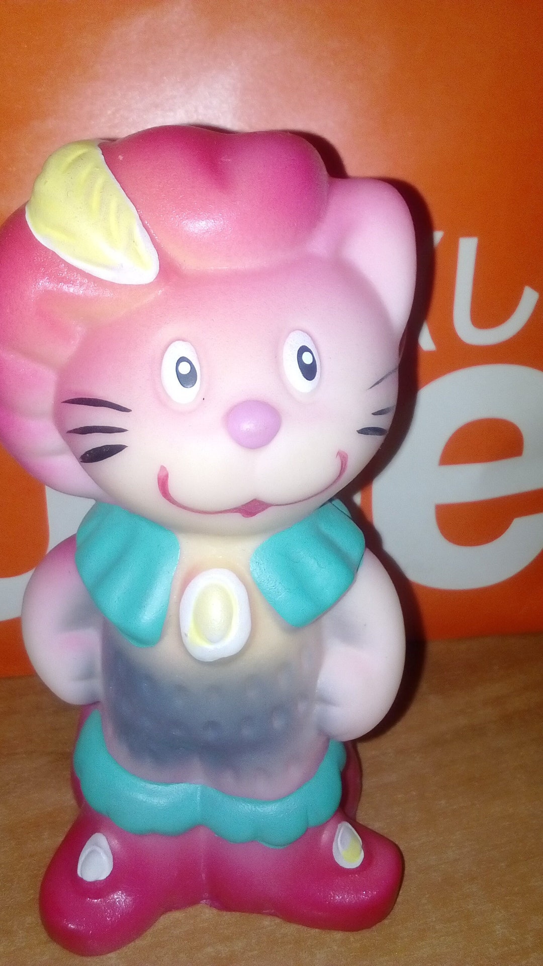 Vintage Rubber Toy Squeaky Puss in Boots Toy Cat Cute Kitten Pink Toy ...