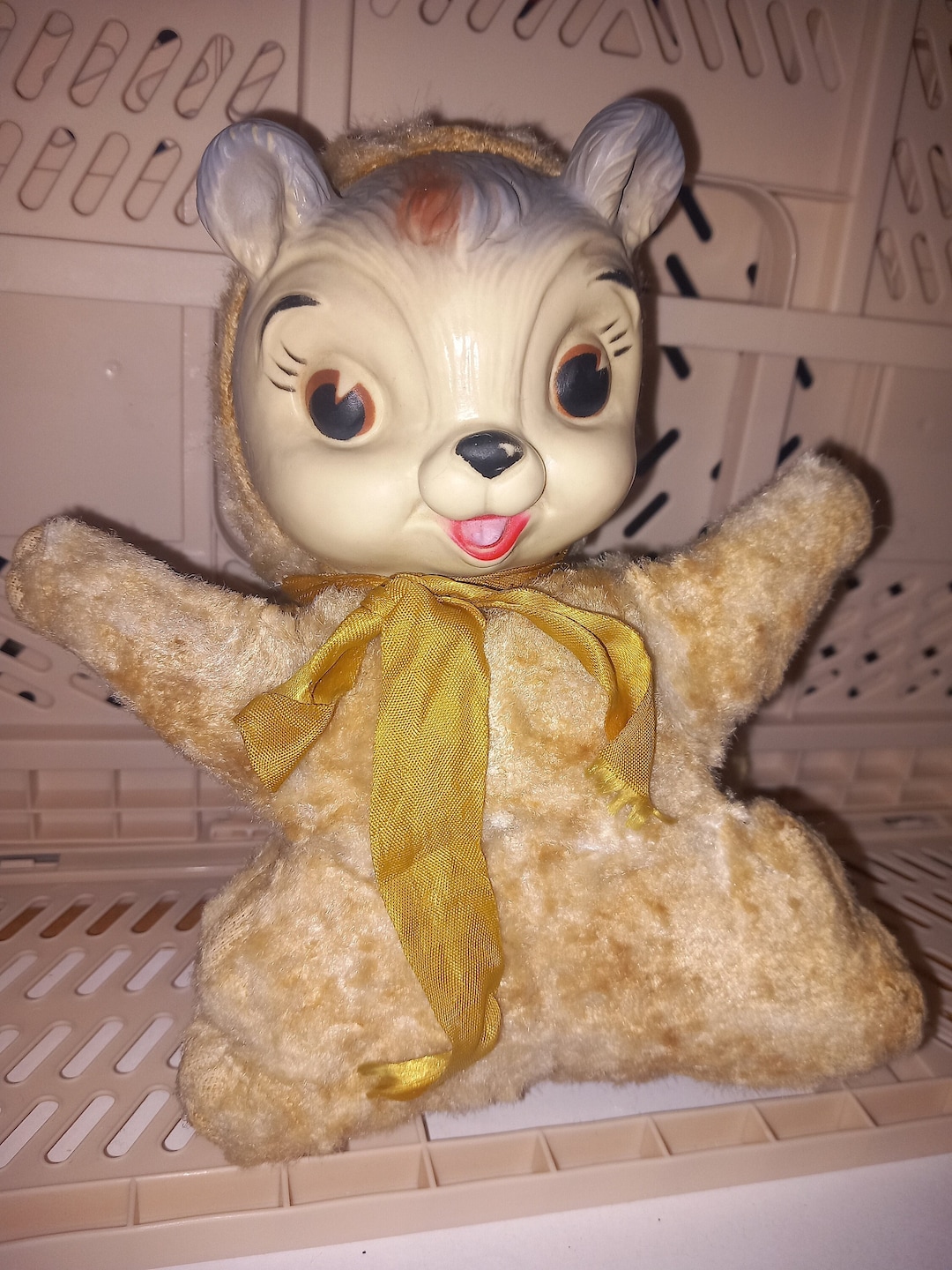 Vintage Rubber Doll Plush Stuffed Toy Animal Rubber Face Rushton Gund ...