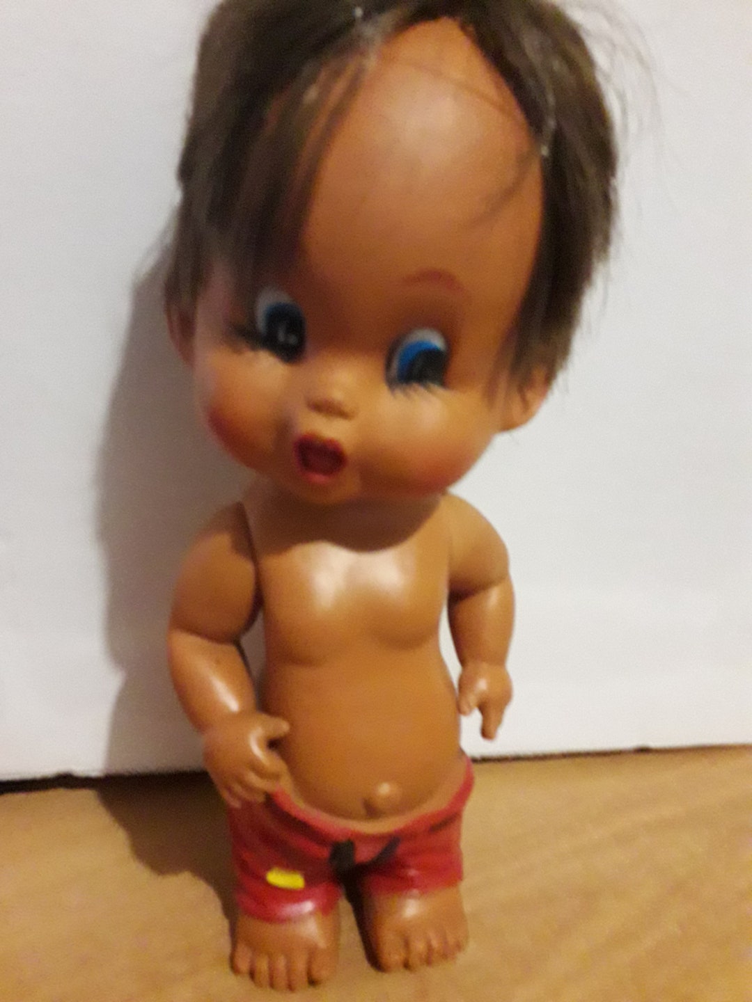 Vintage Rubber Doll Sassy Cheeky Tan Retro Hula Hawaiian Moody Cuties ...