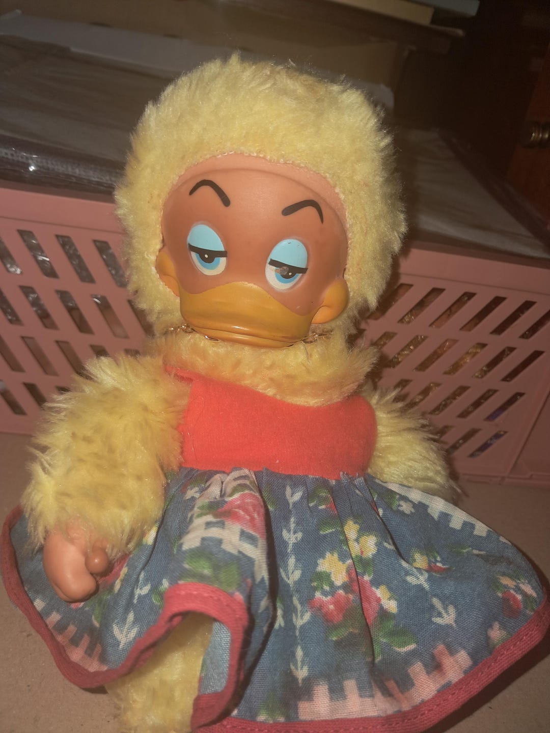 Vintage Rubber Doll Stuffed Plush Toy Rubber Face Duck Sassy Cute ...