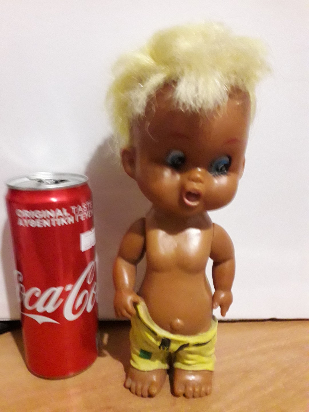 Vintage Rubber Doll Sassy Boy Doll Retro Funny 70's Blonde Doll Cheeky ...