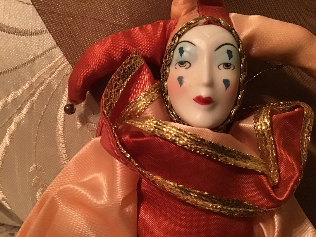 Doll Vintage Jester Porcelain Clown - Etsy