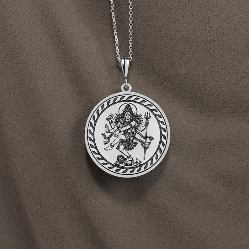 14K Gold Nataraja Shiva Necklace, Cosmic Dance Pendant, Hindu God ...