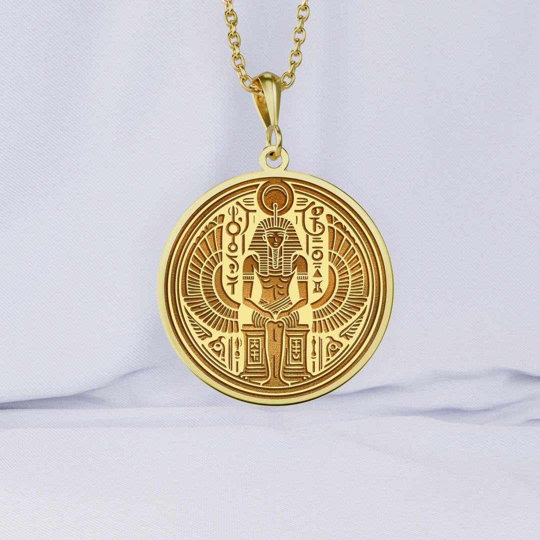 14K Gold Ra Necklace: Egyptian Sun God Pendant, Mythology Talisman - Etsy
