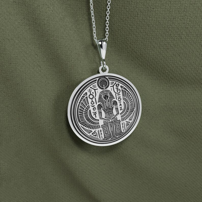 14K Gold Ra Necklace: Egyptian Sun God Pendant, Mythology Talisman - Etsy