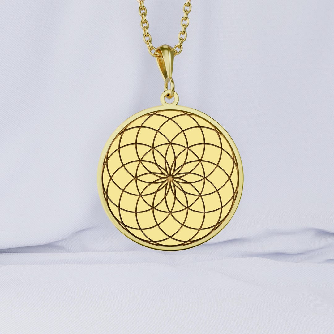 14K Gold Torus Pendant: Sacred Geometry Necklace, Spiritual Amulet - Etsy