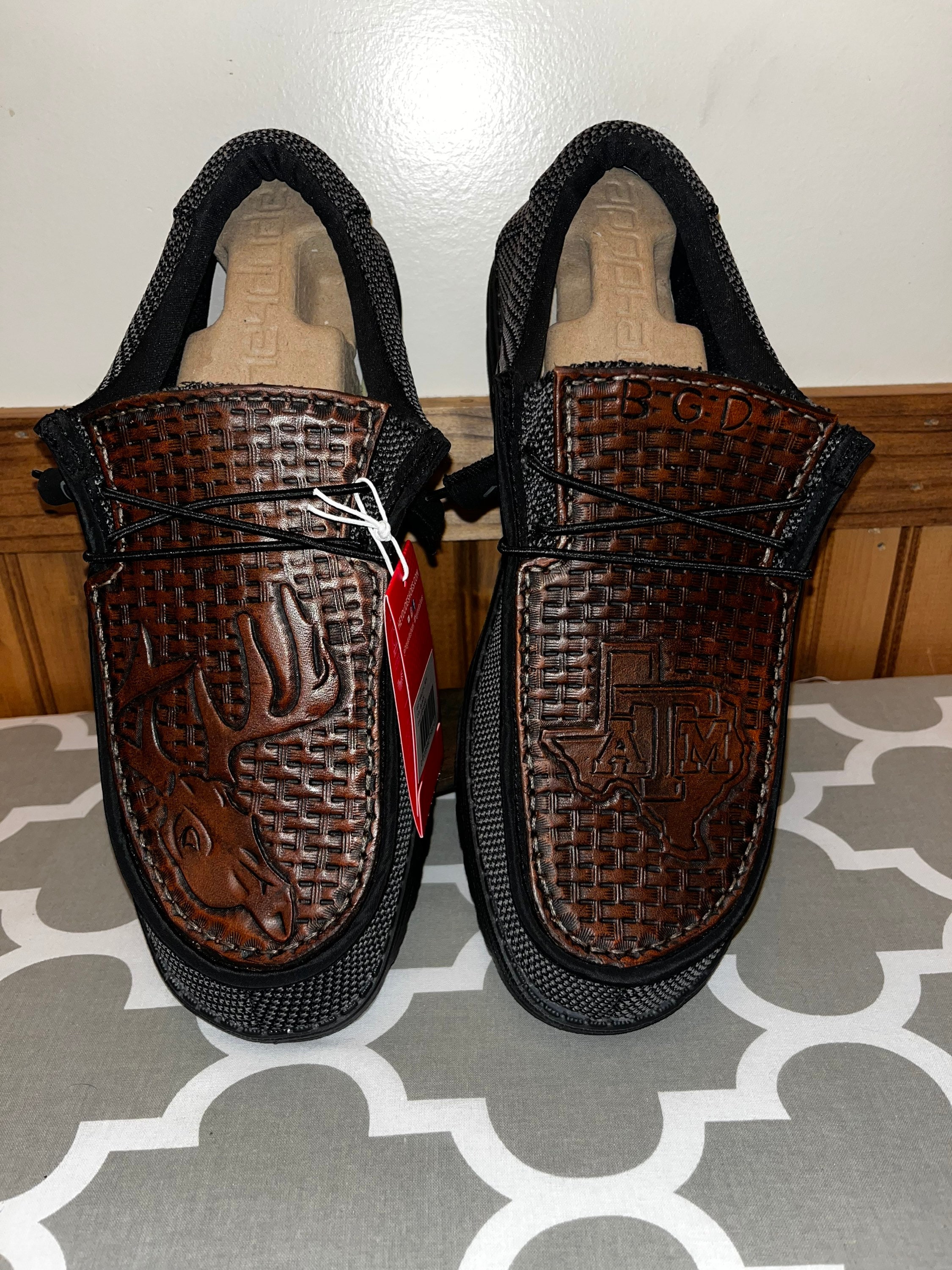 Tooled Leather Hey Dude Shoes - Etsy