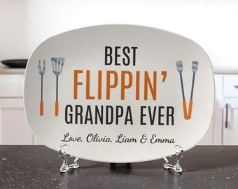Personalized Grilling Plate, Father's Day Gift for Grandpa, Custom BBQ ...