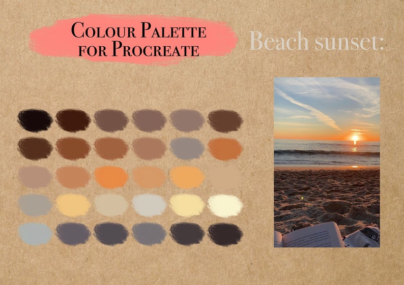Colour Pallet for Procreate- Beach Sunset - Etsy