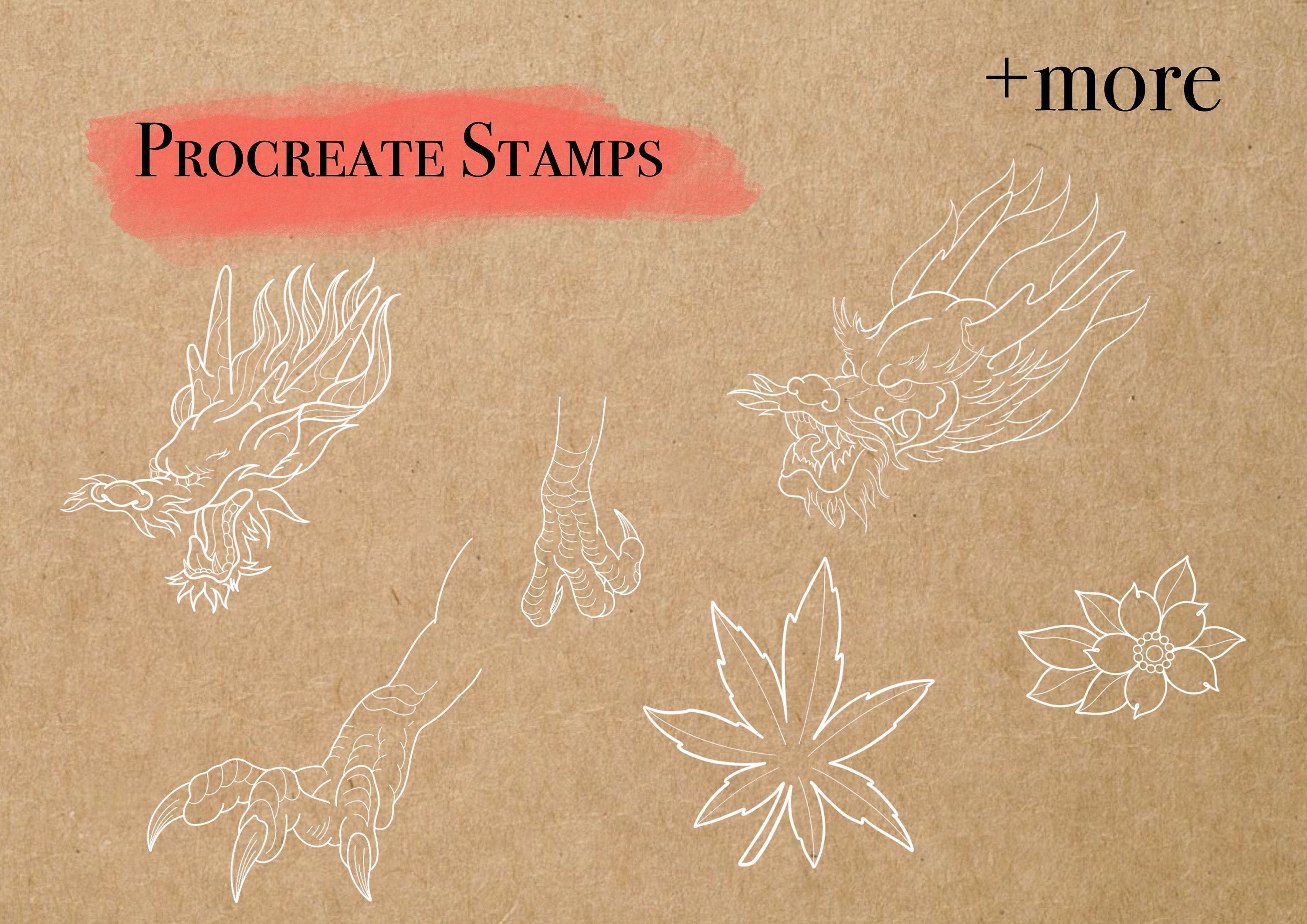 30 Dragon Stamps for Procreate - Etsy