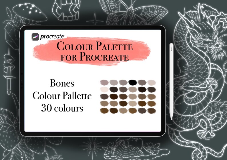 Procreate Colour Pallette - Bones - Etsy