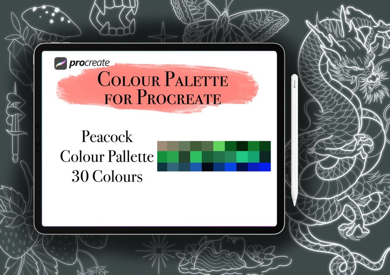 Procreate Colour Pallette Peacock - Etsy