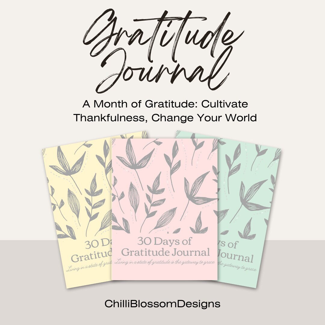 30 Day Gratitude Challenge Printable Journal Kit Reflective Daily ...