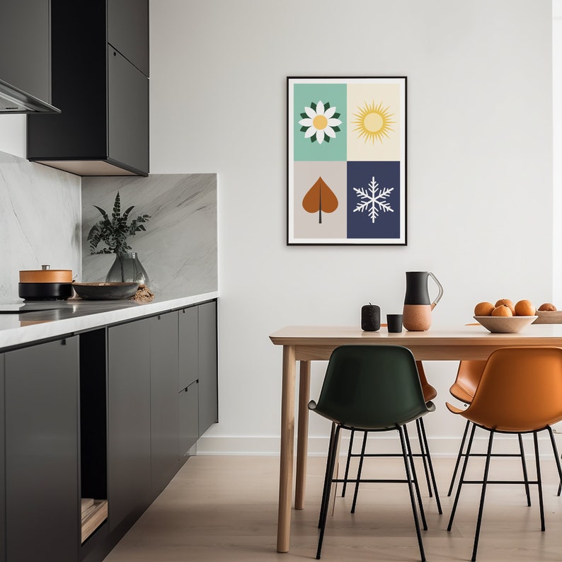 Four Seasons Art Print, Digital Download, Printable Nature Wall Art ...