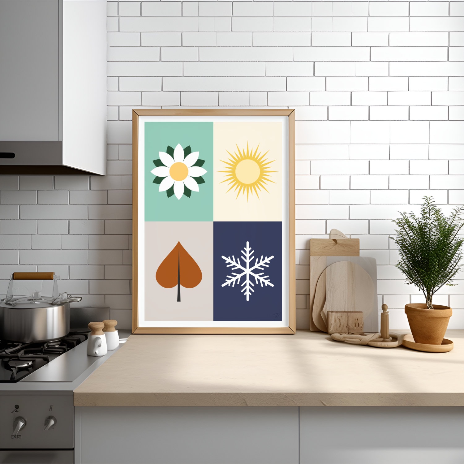 Four Seasons Art Print, Nature Wall Art, Spring Summer Autumn Winter ...