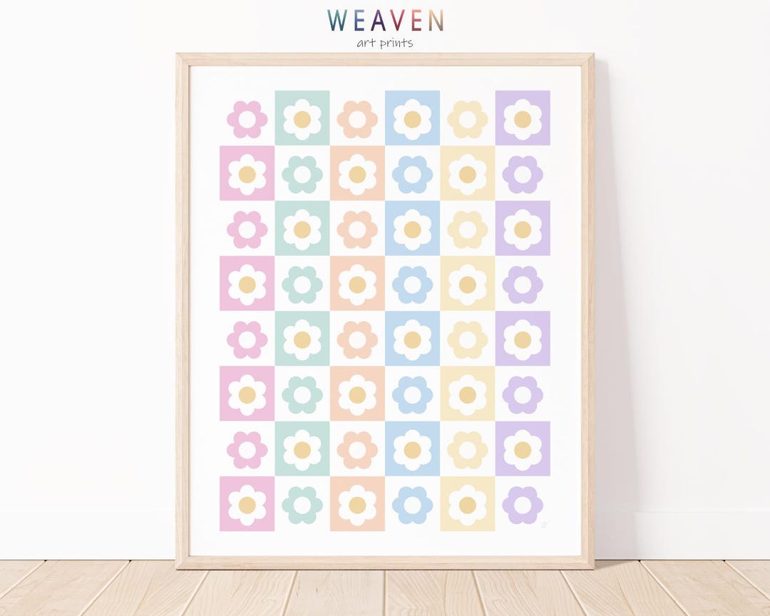 Rainbow Pastel Flower Art Print, Digital Download, Colorful Printable ...