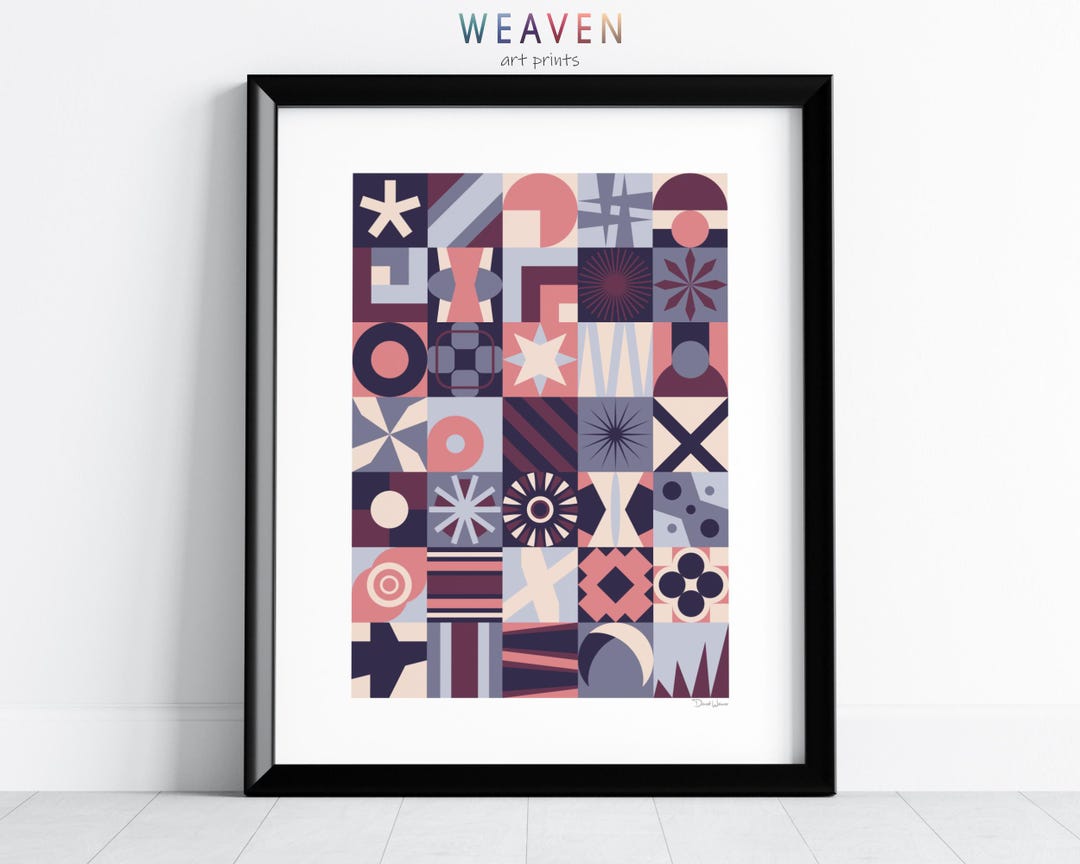 Purple and Pink Geometric Art Print, Digital Download, Printable ...