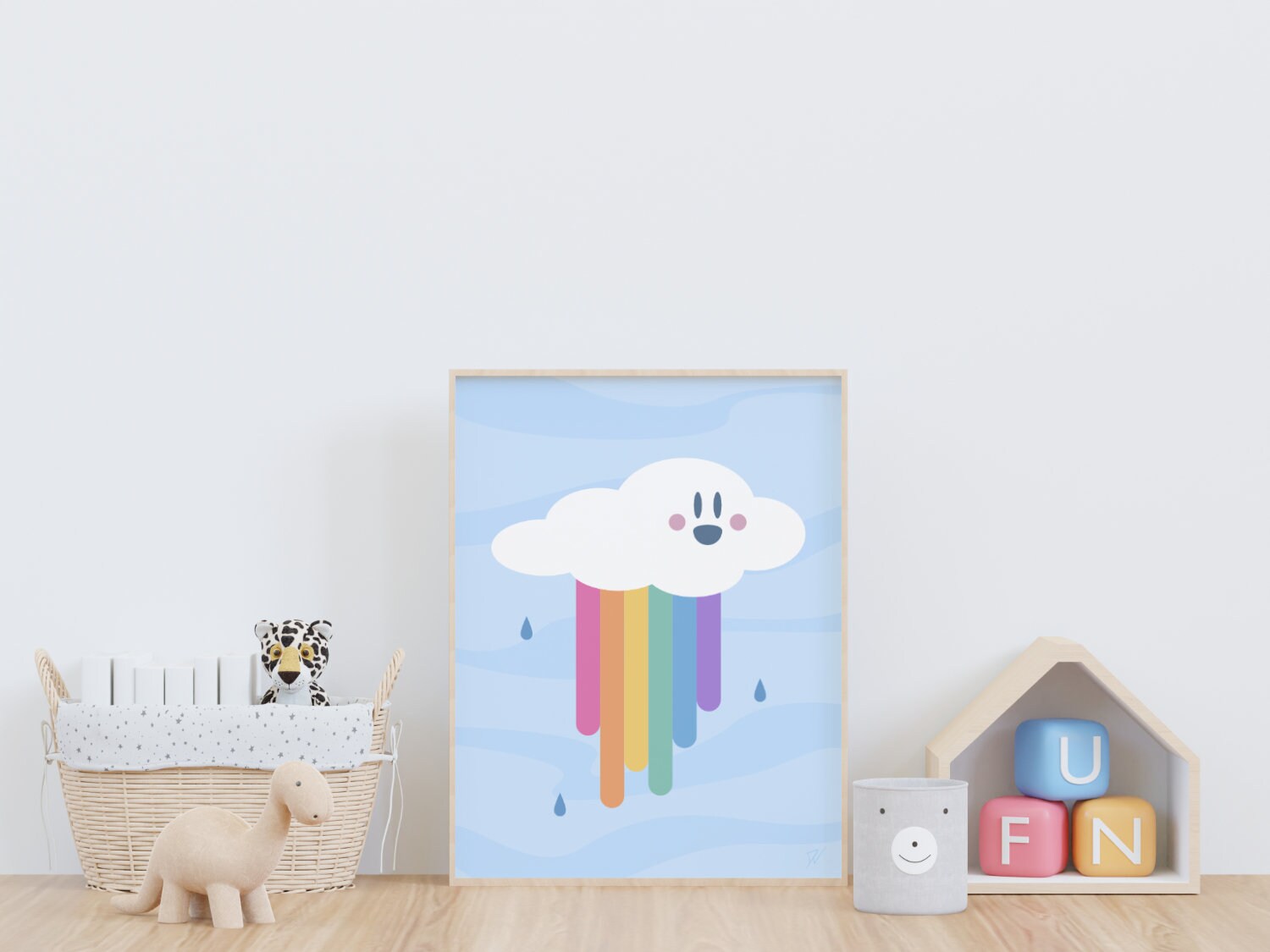 Rainbow Cloud Art Print: Whimsical Kids Nursery Decor (digital Download ...