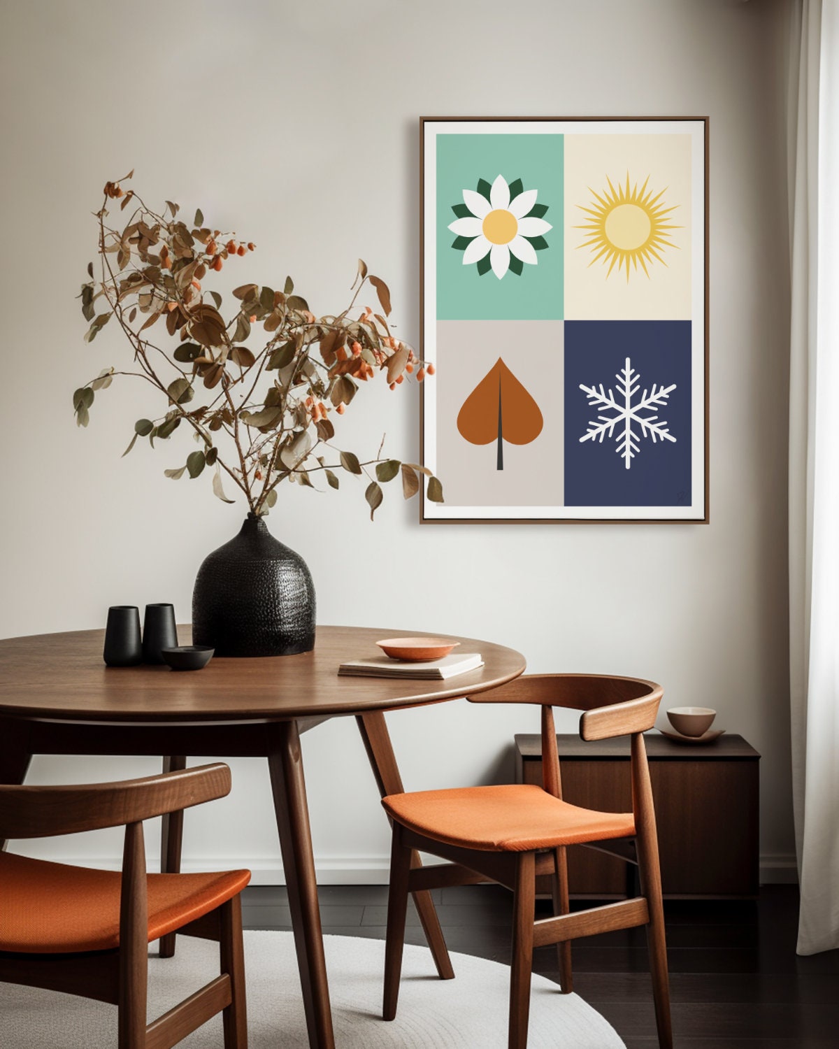 Four Seasons Art Print, Nature Wall Art, Spring Summer Autumn Winter ...