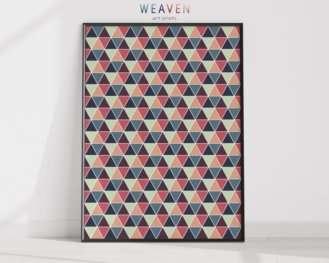 Colorful Triangle Art Print, Digital Download, Printable Modern Wall ...